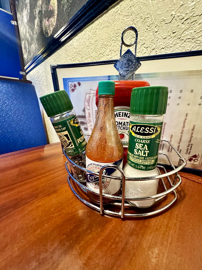 Even the condiment selection shows attention to detail that separates good restaurants from great ones.