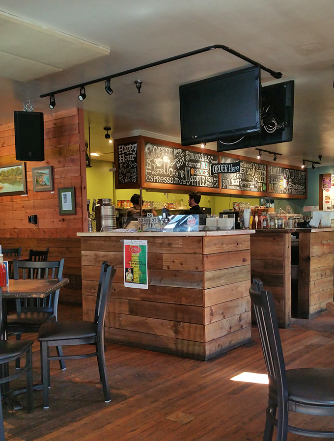 The counter seating offers front-row seats to the culinary magic happening in this neighborhood treasure.