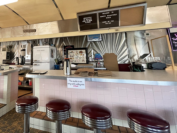 Counter seating isn't just efficient&mdash;it's theater with a view of culinary magic happening just feet away. These stools have witnessed countless Ohio stories.