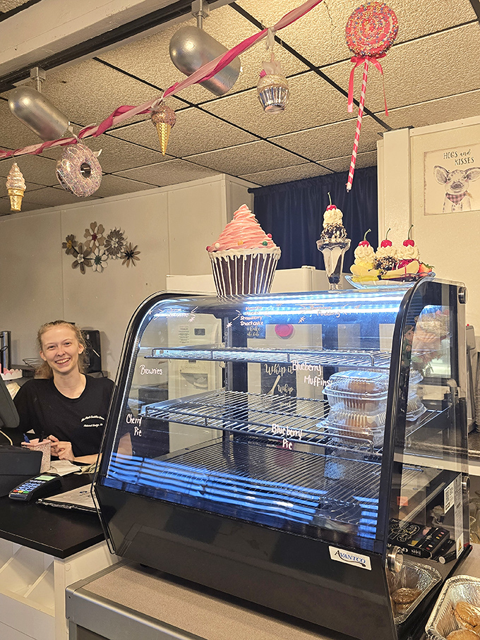 The classic diner counter where conversations flow as freely as the coffee and friendships are easily made.
