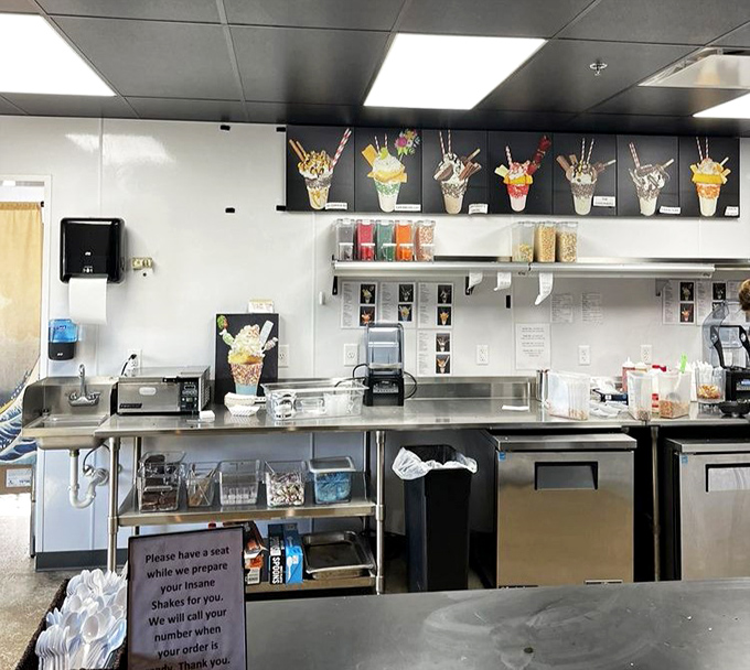 The shake station stands ready for post-BBQ indulgence, because nothing says "balanced meal" like following smoked meat with a hand-spun milkshake.