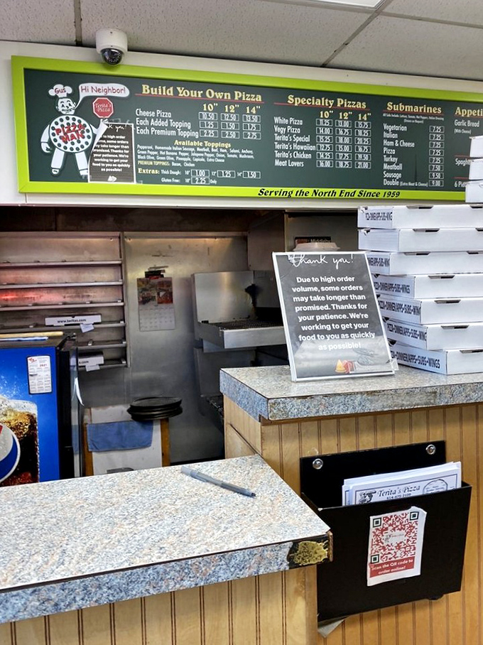 Where pizza dreams come true. The counter at Terita's has witnessed generations of Ohioans eagerly awaiting their slice of happiness.