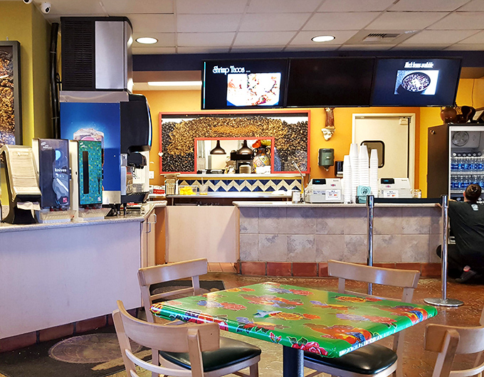 The counter where burrito dreams come true, one perfectly wrapped bundle of joy at a time.