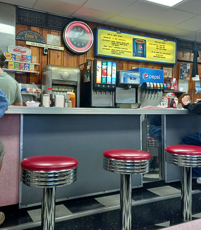 Classic counter seating where you can watch short-order magic happen in real time. Those stools have supported generations of Altoona appetites.