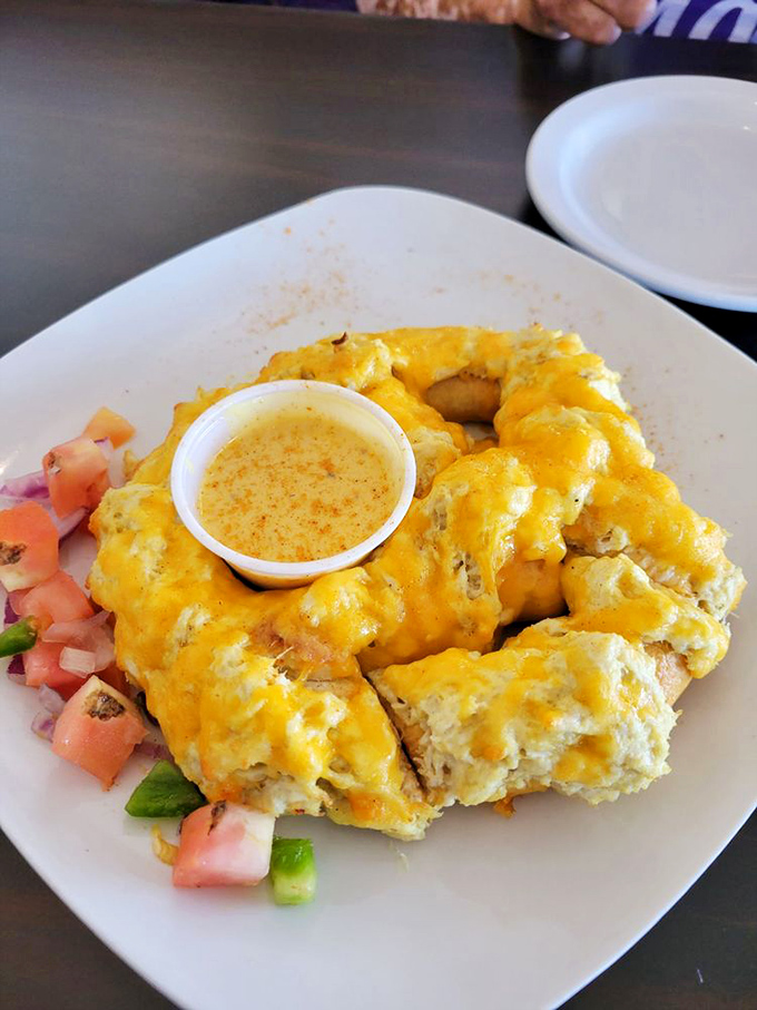 Behold the crab pretzel&mdash;where Maryland tradition meets comfort food innovation. That melted cheese blanket is tucking in some serious crab meat. 
