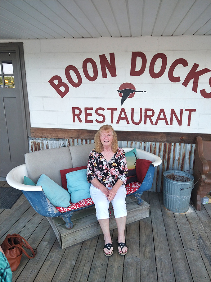 The bathtub sofa isn't just seating – it's a photo op and conversation starter where waiting feels like part of the experience.