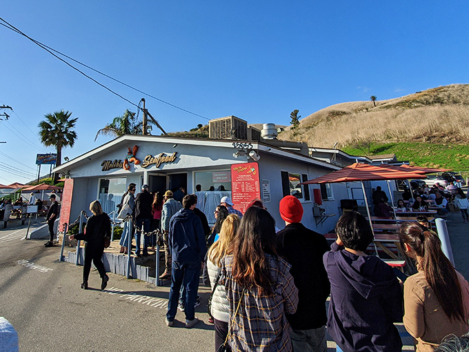 The line outside speaks volumes &ndash; people willing to wait in California sunshine for seafood this good. Some things are worth the patience.