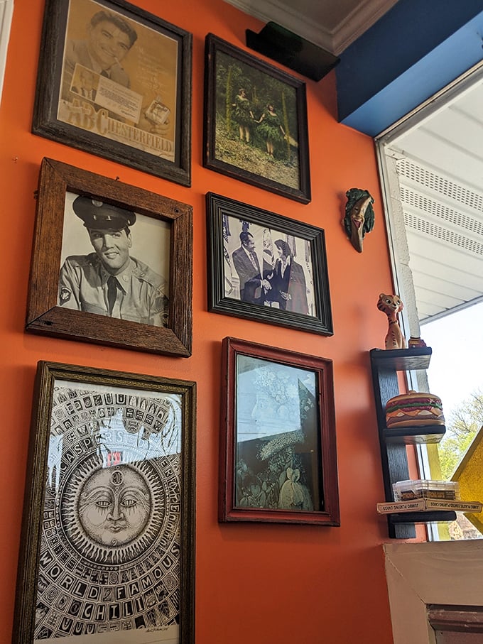 The walls tell stories at Casper's, where vintage photos and eclectic art create a museum of Americana that's as nourishing as the food.