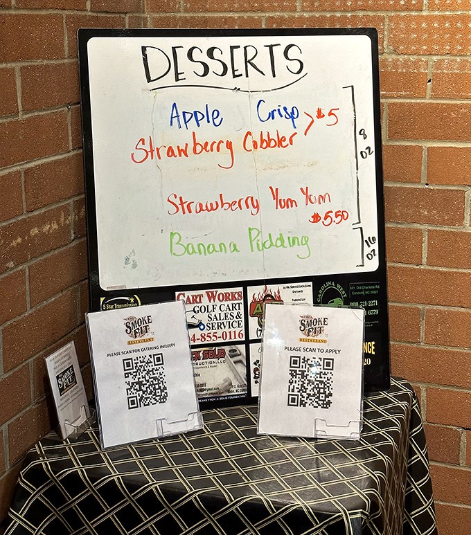 Dessert options and modern convenience meet &ndash; scan that code for more smoky goodness information.