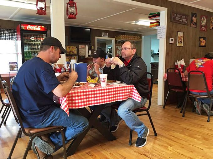 No smartphones in sight, just people living in the moment, communing over barbecue the way nature intended.