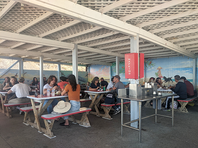 Democracy in action: everyone from beach bums to Beverly Hills types united by their love of great fish.