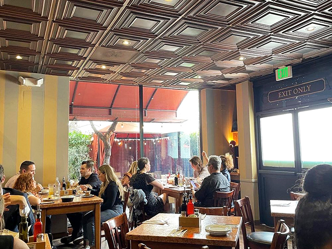 The dining room hums with the universal language of good food&mdash;forks twirling, glasses clinking, and the occasional "mmm" that needs no translation.