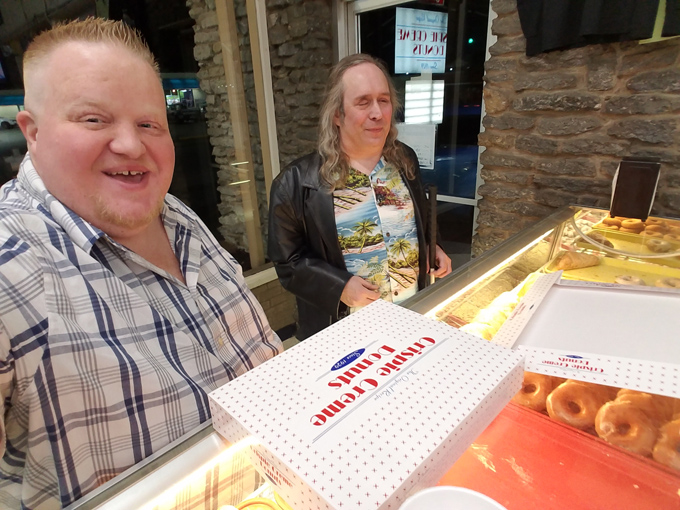 Good vibes and great donuts at Crispie Creme, Chillicothe—sharing smiles, sweet moments, and delicious late-night bakery treats together.