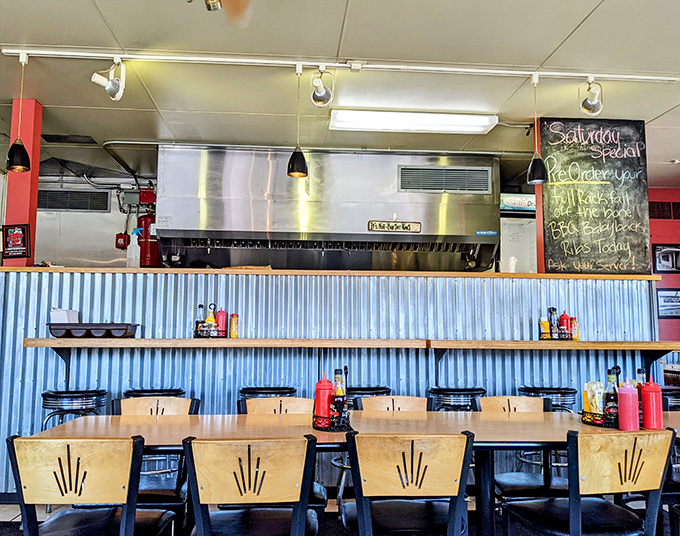 Where magic happens&mdash;an open kitchen concept that lets you watch as your comfort food dreams materialize before your eyes.