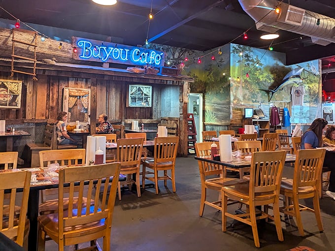 The "Bayou Cafe" section transports you straight to Louisiana without the airfare, just bring your appetite and sense of adventure.
