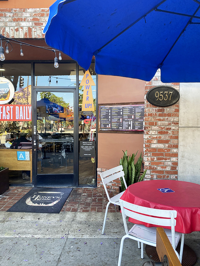 The entrance promises simple pleasures done right. No frills, just thrills for your palate.