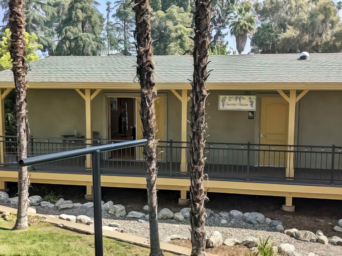 The carriage house serves as a charming reminder that even the support buildings at Kimberly Crest refuse to be architecturally upstaged.