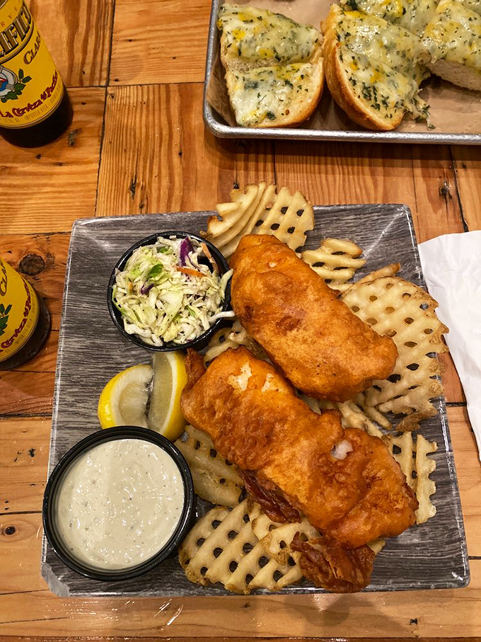 Fish and chips that would make a British pub-goer weep with joy. Golden, crispy, and never greasy&mdash;the holy trinity of fried goodness.