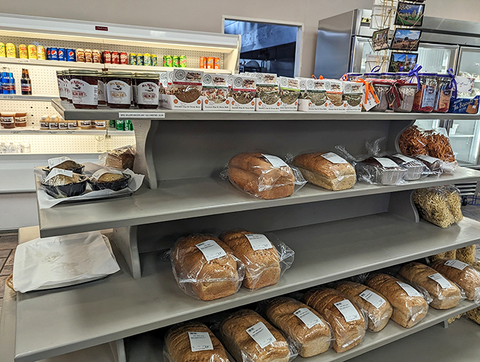 Freshly baked bread stacked with military precision. The smell alone is worth the trip, the taste is why you'll return.