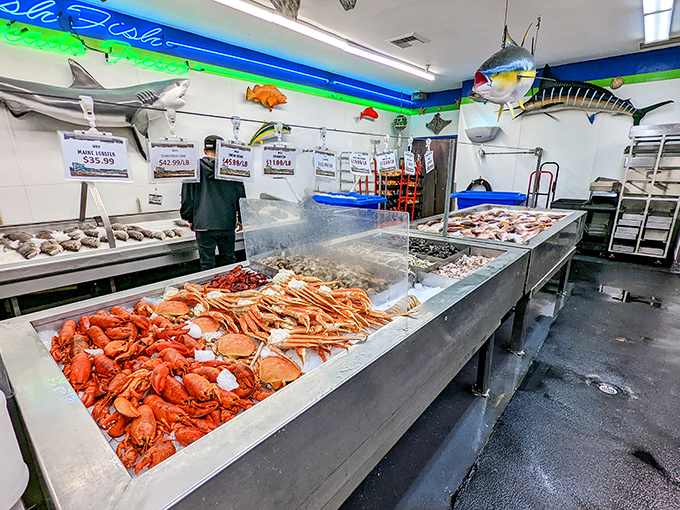 The seafood equivalent of a jewelry display case &ndash; lobsters and crabs showcased like rubies and sapphires of the ocean.