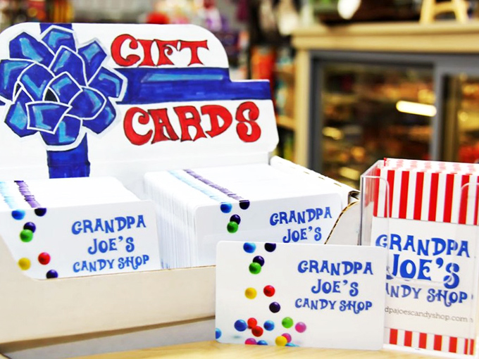 Gift cards for when you can't decide what someone needs, but you're pretty sure "more candy" is the right answer.