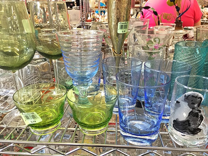 Glassware in every hue imaginable. These vessels have toasted celebrations past and stand ready for your future gatherings.