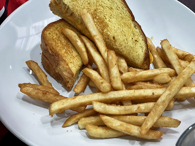 Sometimes simplicity wins: A golden grilled cheese with perfectly crisp fries proves that classics never go out of style.