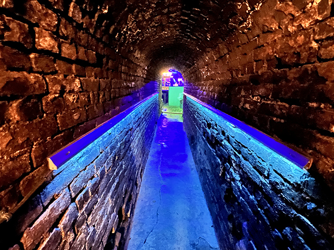 Not just a hallway&mdash;a time tunnel carved through limestone, leading adventurous souls deeper into Missouri's most atmospheric drinking den.