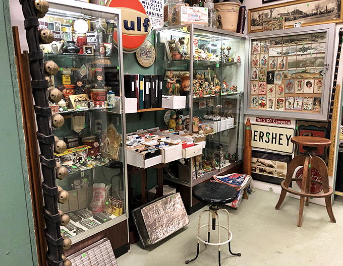 A booth where Hershey's local history mingles with vintage toys and collectibles, proving chocolate isn't the only sweet treasure in town.