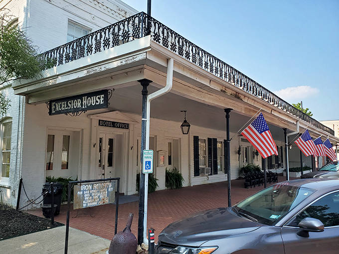 The Excelsior House Hotel has welcomed guests since the 1850s &ndash; if these columns could talk, they'd probably ask you to keep it down after 10pm.