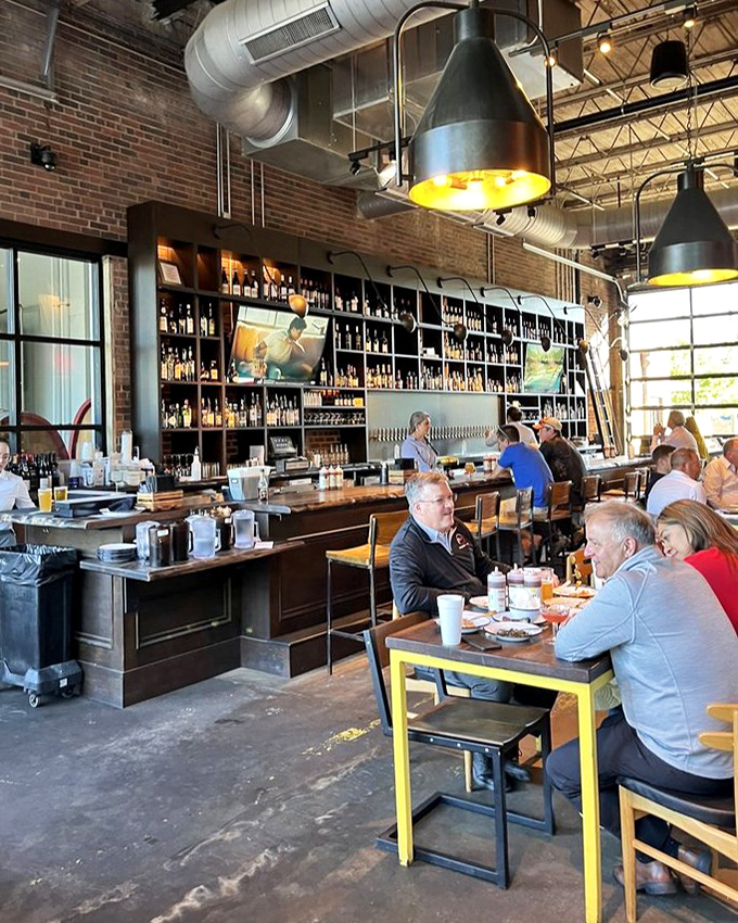 The bar area isn't just for drinking&mdash;it's command central for serious barbecue appreciation, with bottles lined up like soldiers ready for duty.