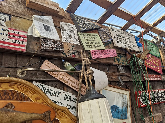 Every inch tells a story. The walls aren't just structural&mdash;they're a community bulletin board, art gallery, and philosophical treatise all in one.