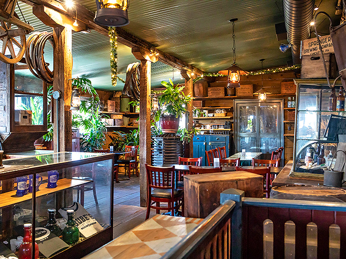 Exposed beams and brewing memorabilia transform dinner into a journey through Pennsylvania's industrial heritage.