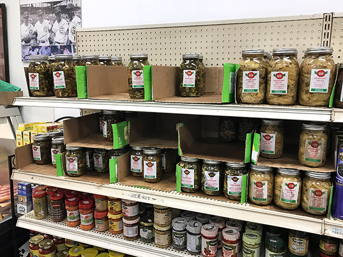 The preserved goods section&mdash;proof that Italians figured out how to make vegetables last longer and taste better centuries before refrigeration.