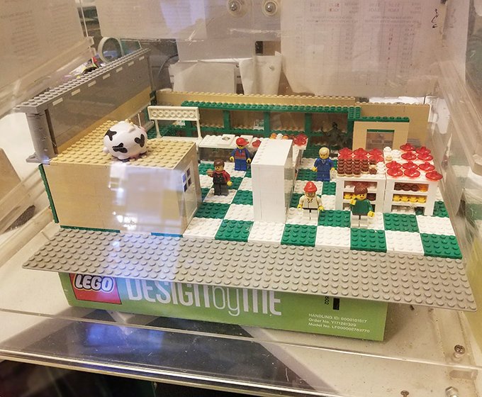 Even LEGO people know where to get the good stuff. This miniature masterpiece proves that donut appreciation transcends human experience into the plastic realm.