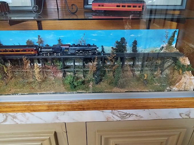 Big dreams in miniature form. This detailed diorama captures the romance of the rails in a display that would make model enthusiasts swoon.