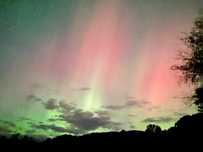 Mother Nature's light show outperforms Vegas any day. The northern lights dance above Erie Bluffs in a cosmic performance few get to witness.