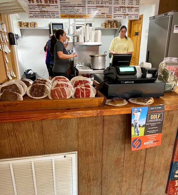 Where the magic begins—the order counter at Bar-H. Like approaching the pearly gates, if heaven smelled like smoked meat and happiness.