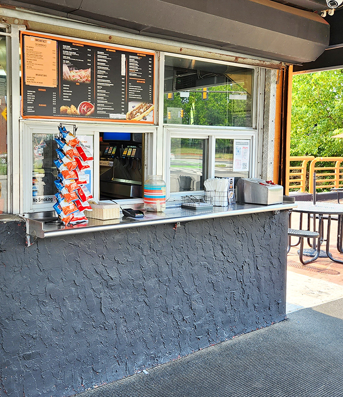 The order counter&mdash;where dreams are placed and sandwiches are born. Simple, efficient, and the gateway to deliciousness. 