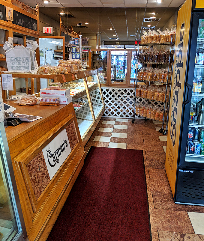 The gateway to gastronomy. Carmen's bakery counter showcases fresh-baked breads and pastries that have been tempting Hazleton residents for generations.