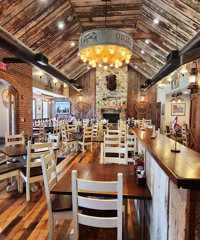 Rustic elegance that says "yes, we take our barbecue seriously" without a hint of pretension &ndash; just wood, stone, and promise.