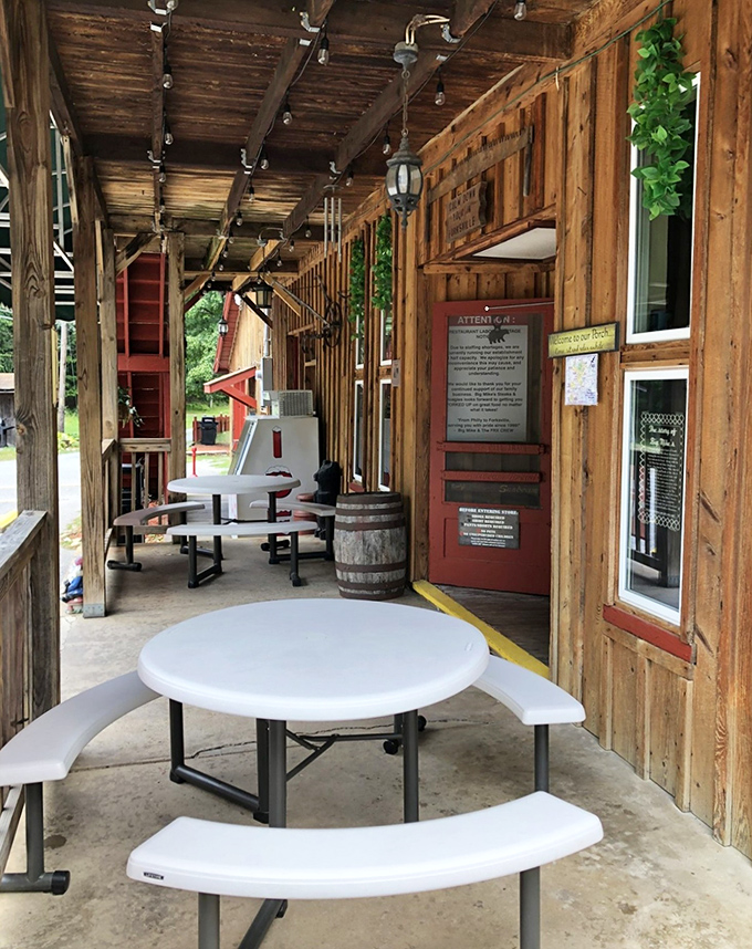 Outdoor seating with rustic charm&mdash;where your cheesesteak comes with a side of fresh air and Pennsylvania countryside vibes.