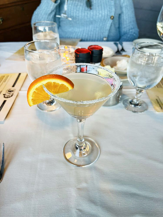 This isn't just a martini&mdash;it's vacation in a glass, complete with that perfect sugar rim and citrus twist.