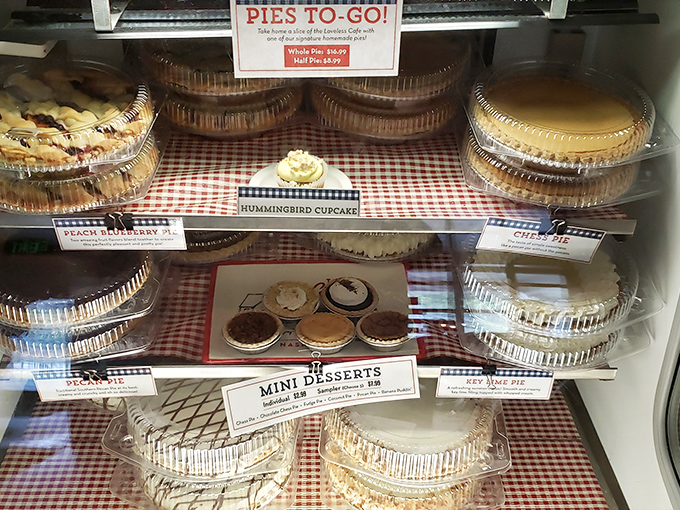 Pie heaven awaits in this display case. The hardest decision you'll make today is which slice comes home with you.