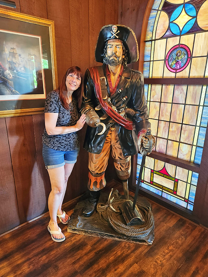 Meet the restaurant's silent host&mdash;a life-sized pirate statue guarding treasures of the culinary kind. He's seen some things, that Jack.