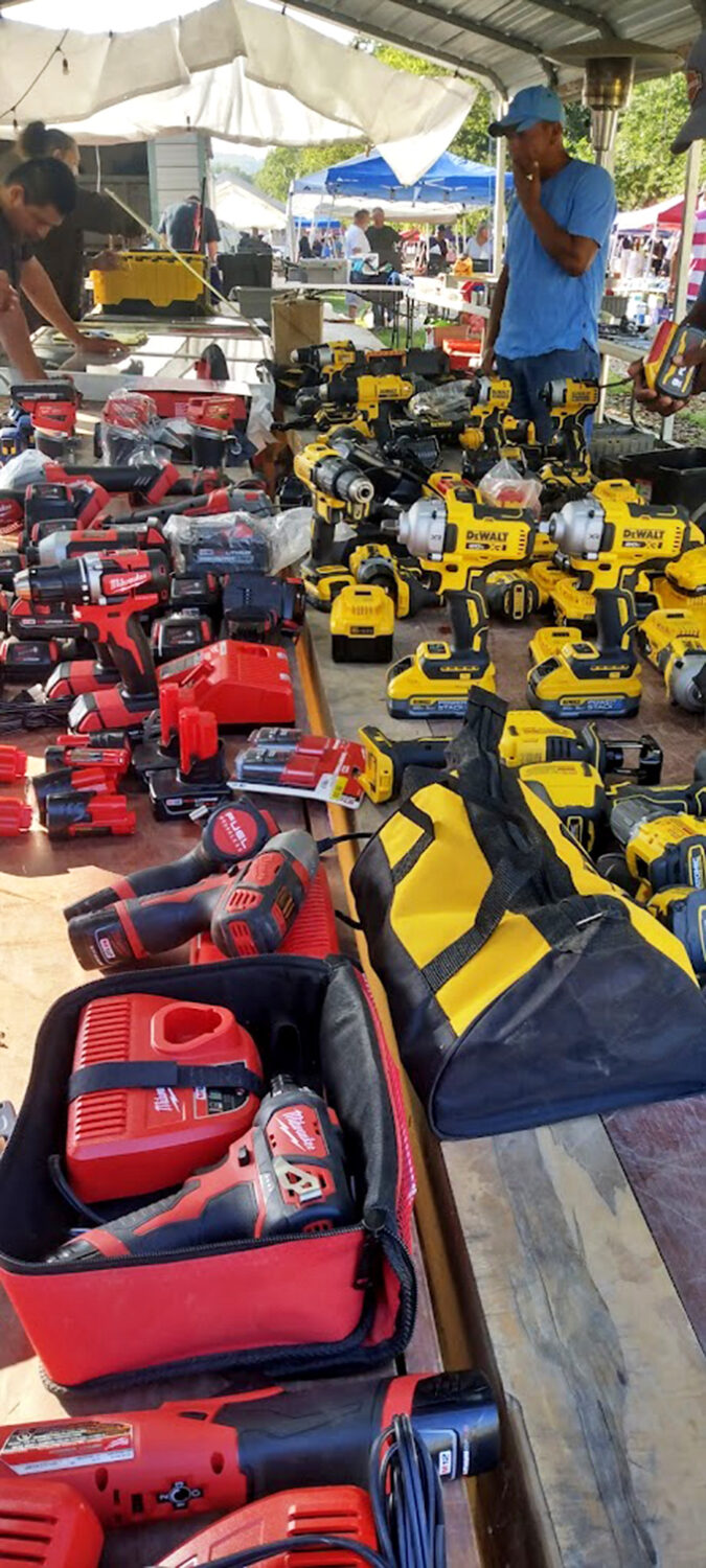 Power tools ready to tackle weekend projects and fulfill every homeowner's dreams of actually finishing something.