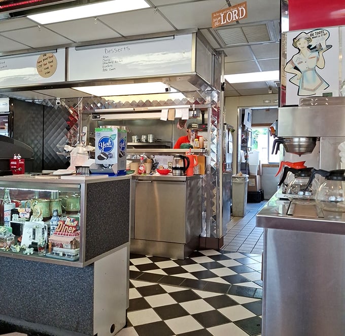 Where the magic happens. This prep station has witnessed more breakfast miracles than most people see in a lifetime.