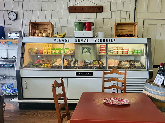 "Please Serve Yourself" isn't just a sign, it's an invitation to slow down and participate in the ritual of selecting your own produce.