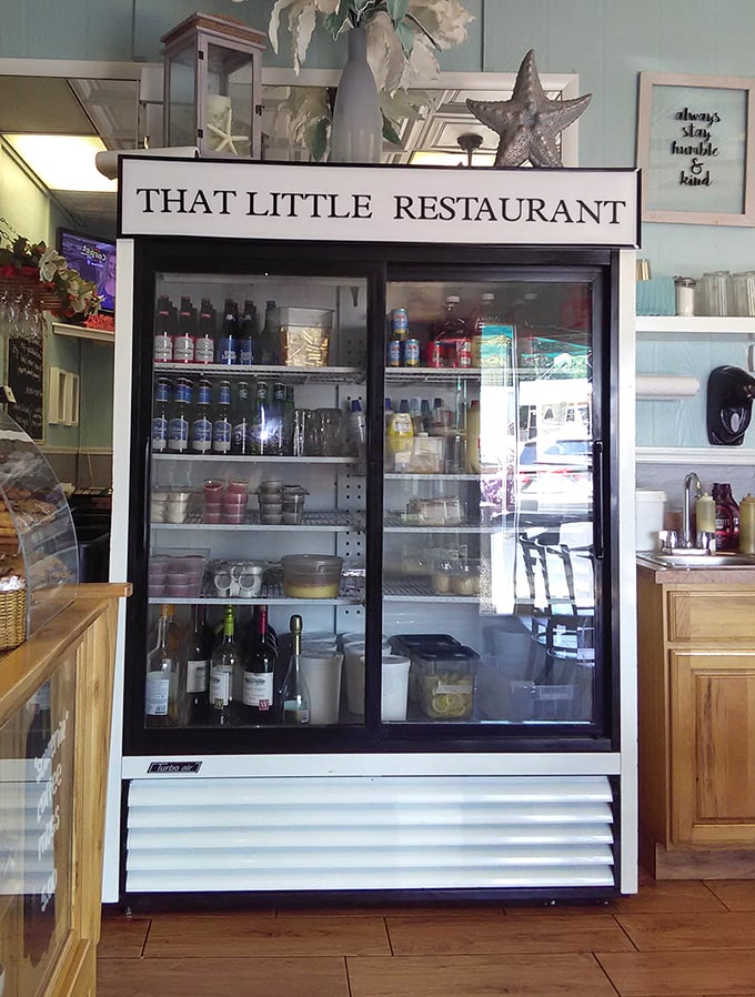 Behind glass doors, the ingredients for breakfast magic await. Like peeking backstage at a Broadway show, but with more dairy products.