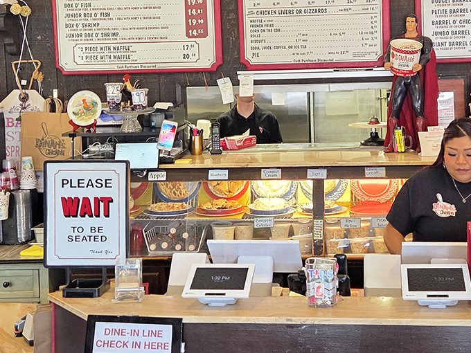 "Please Wait To Be Seated" isn't just a sign&mdash;it's a promise that good things come to those who follow the chicken protocol.